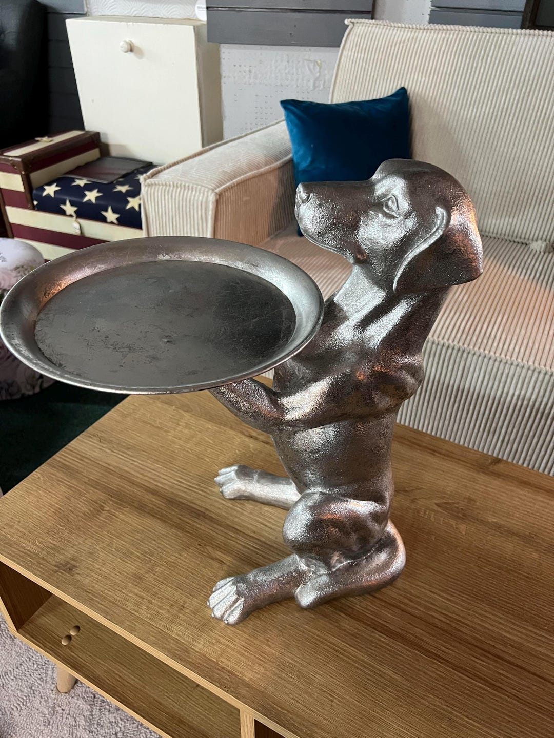 Quirky Silver Dog Butler Display Ornament - Etsy