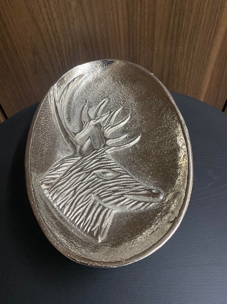 Silver Stag Plate - Etsy