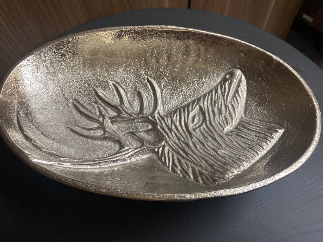 Silver Stag Plate - Etsy