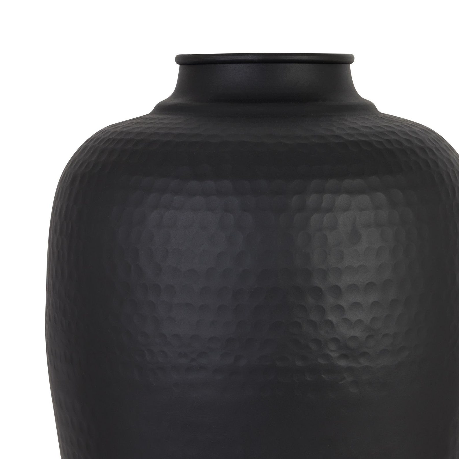 Handcrafted Black Hammered Steel Vase - Contemporary Metal Floor Vase ...