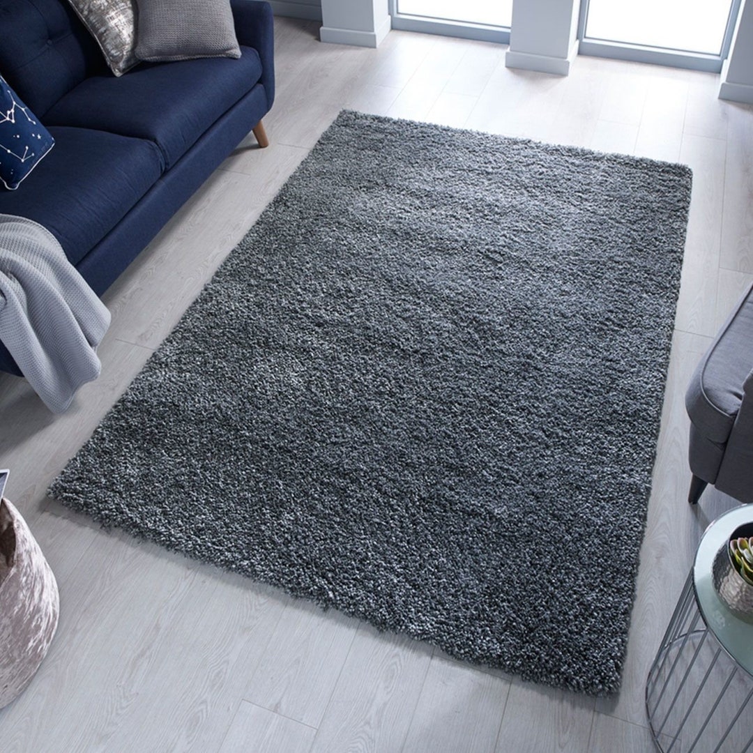 Brilliance Sparks Anthracite or Grey Plain Rug - 120 X 170 Cm - Etsy
