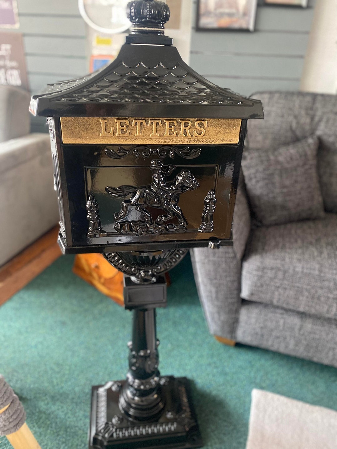 Aluminium Post Letter Box in Black - Etsy