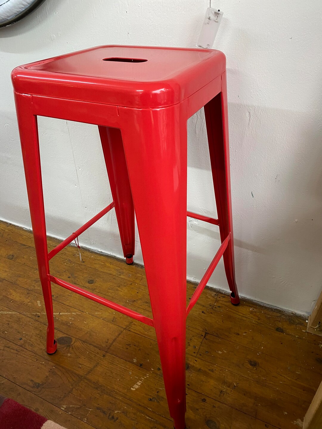 Red Metal Bar Stool - Etsy