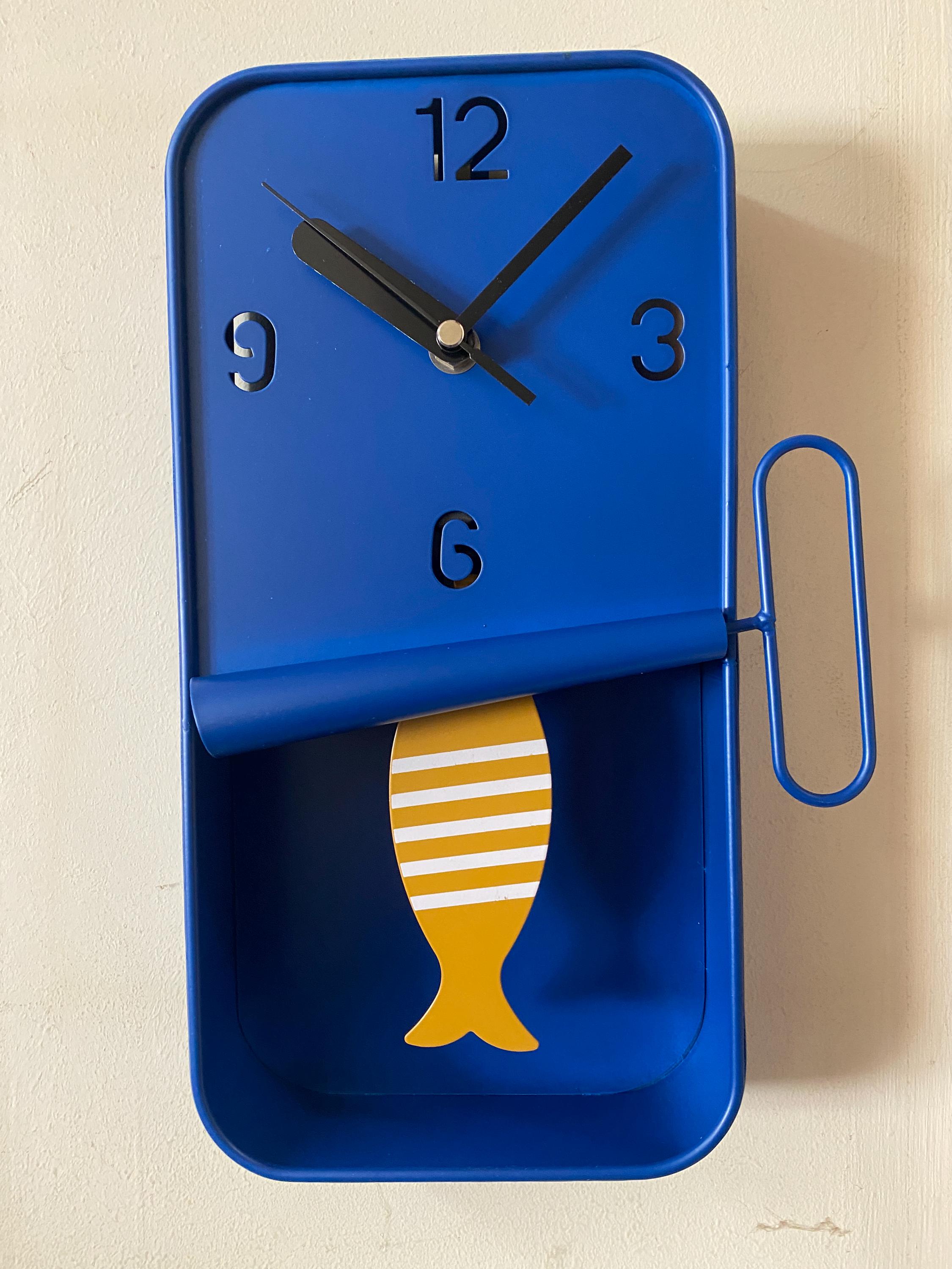 Metal Sardine Tin Pendulum Wall Clock - Blue - Grey - Black - Navy ...