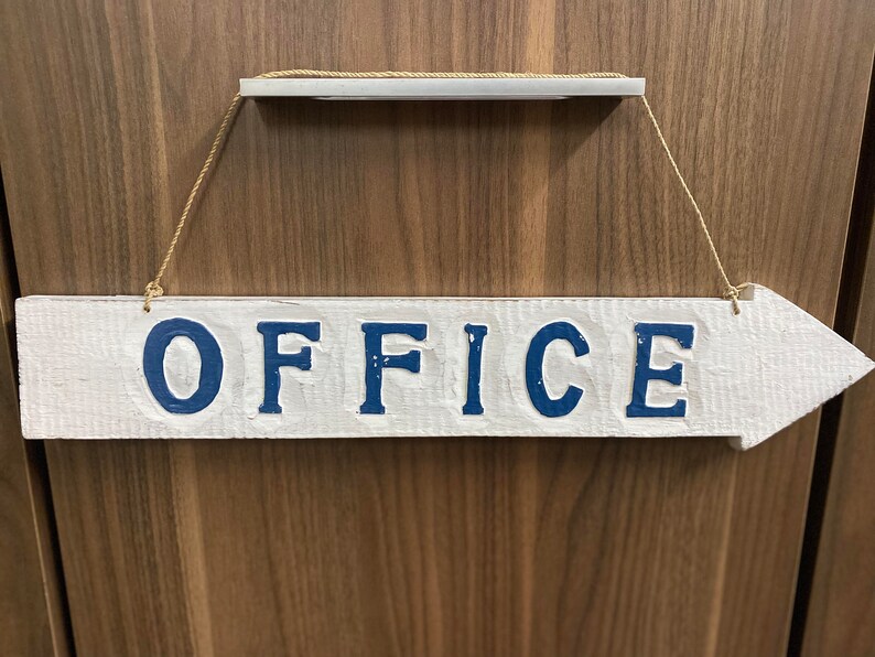 Office Arrow With Rope Hanging Sign - Etsy