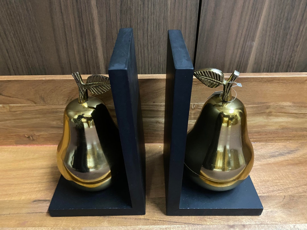 Gold Finish Pear Bookends With Removable Lid - Etsy