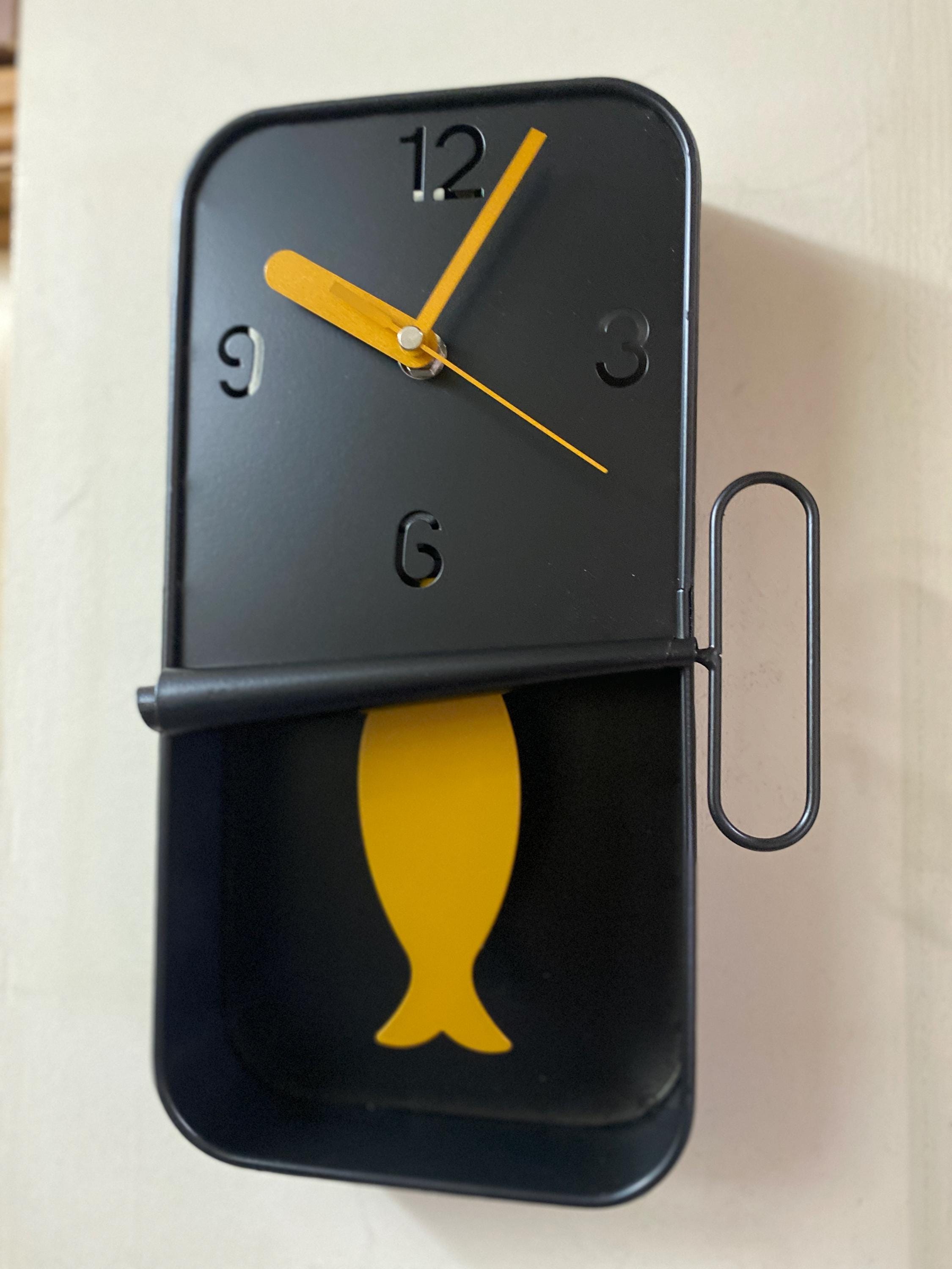 Metal Sardine Tin Pendulum Wall Clock - Blue - Grey - Black - Navy ...