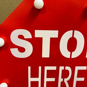 LED Stop Here Sign | Lighted Stop Sign for Home or Office, Illuminated ...
