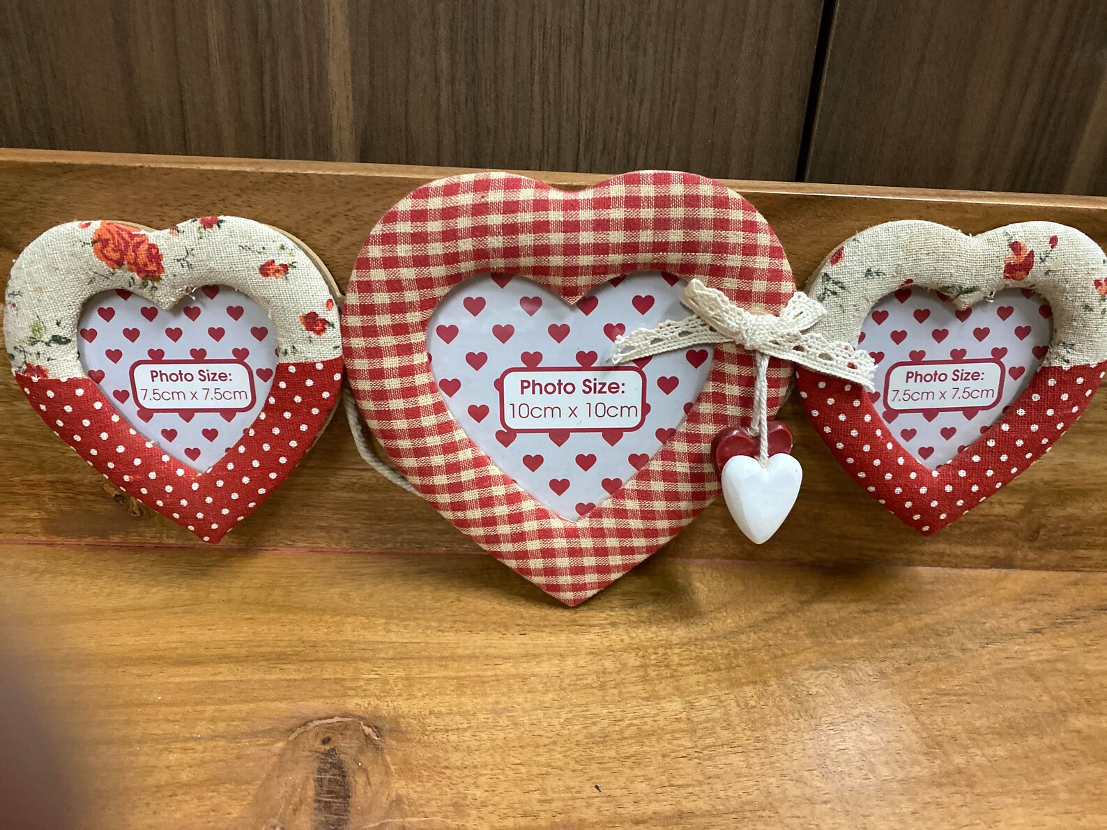 Hanging Fabric Hearts 3 Photo Frames - Etsy