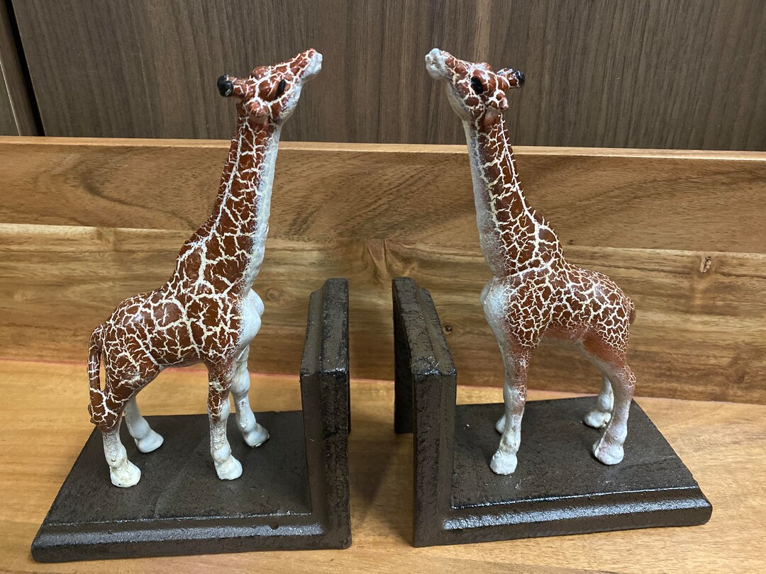 Cast Iron Giraffe Bookends: Antique Painted Book Ends - Etsy