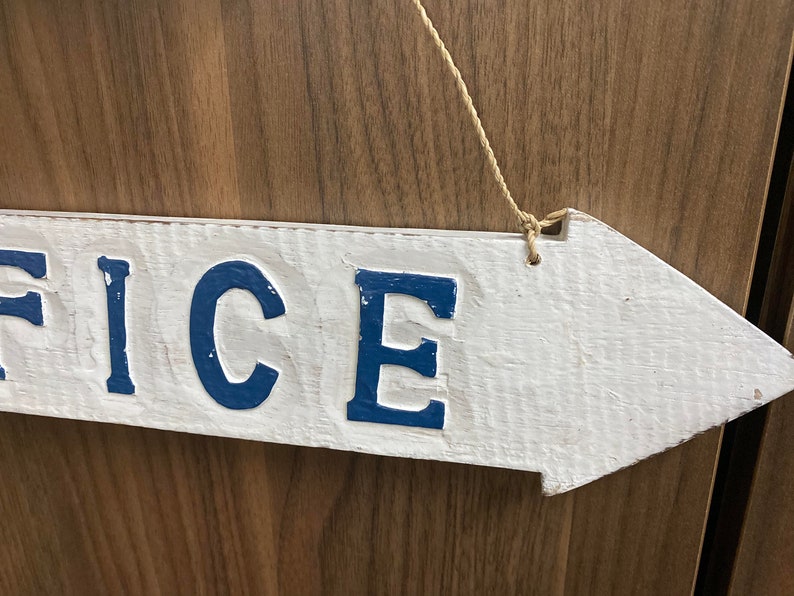 Office Arrow With Rope Hanging Sign - Etsy