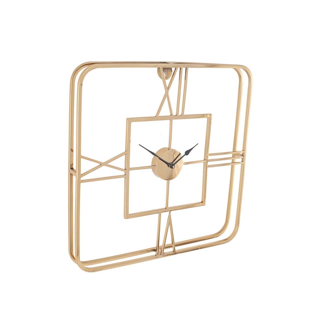 Beautiful Gold Metal Square Wall Clock - Etsy