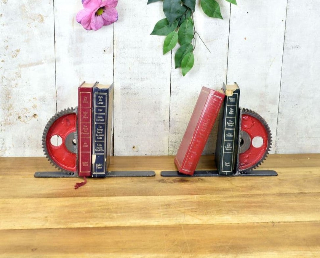 Steel Gear Wheel Bookends - Etsy