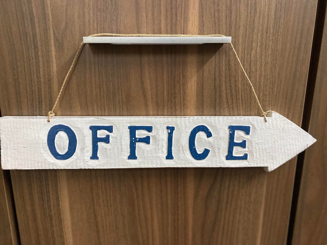 Office Arrow With Rope Hanging Sign - Etsy