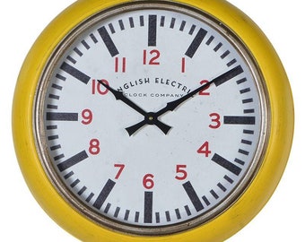 Yellow Wall Clock - Etsy UK