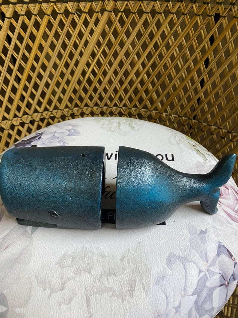 Painted Heavy Cast Iron Whale Bookends - Etsy UK
