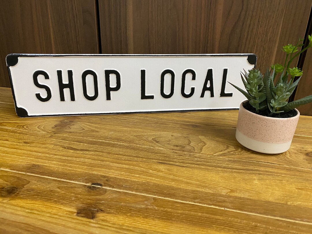 Enamel 'shop Local' Sign - Etsy
