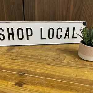 Enamel 'shop Local' Sign - Etsy