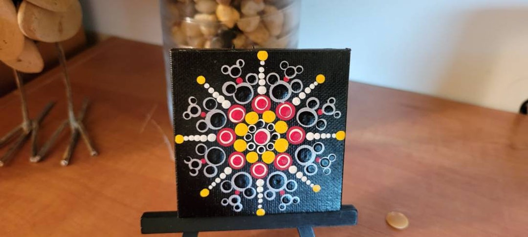 Mini Mandala 3x3 Canvas - Etsy