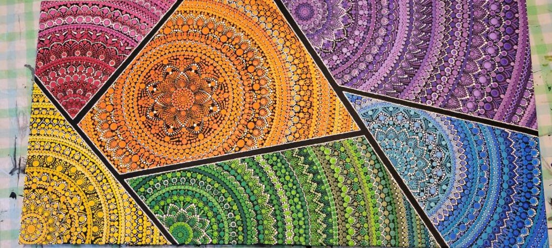 18x36 Mandala Dot Painting - Etsy