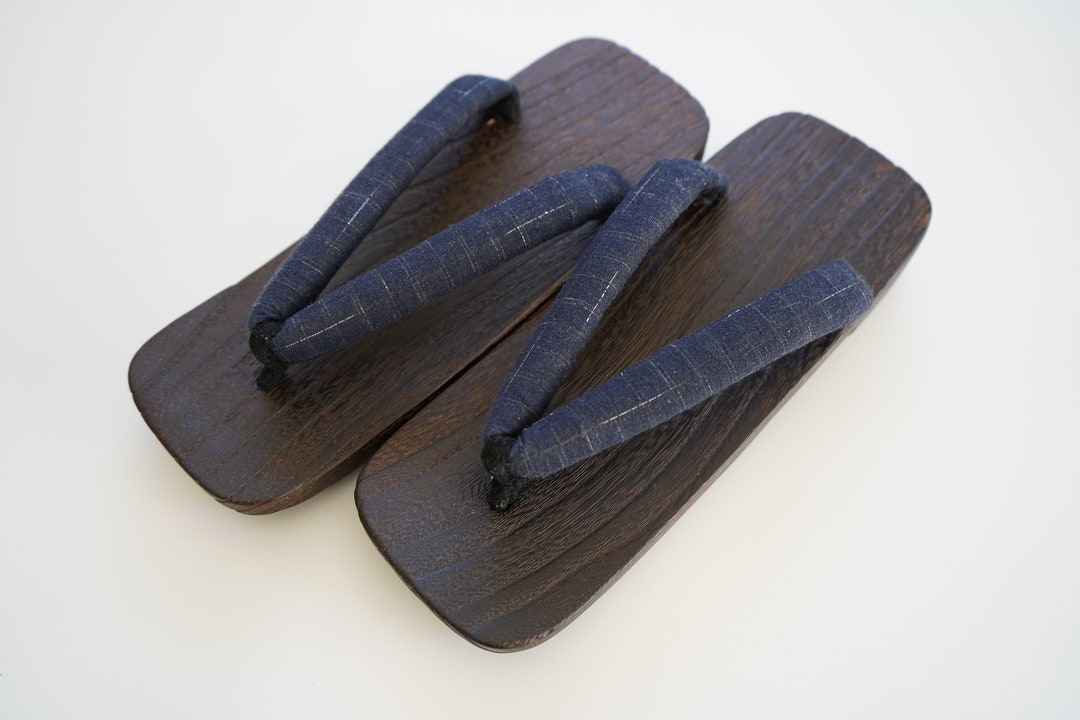 NEW Men's Zori Snadal, Men Geta, Kimono Yukata Zori Sandal, Dark Blue ...