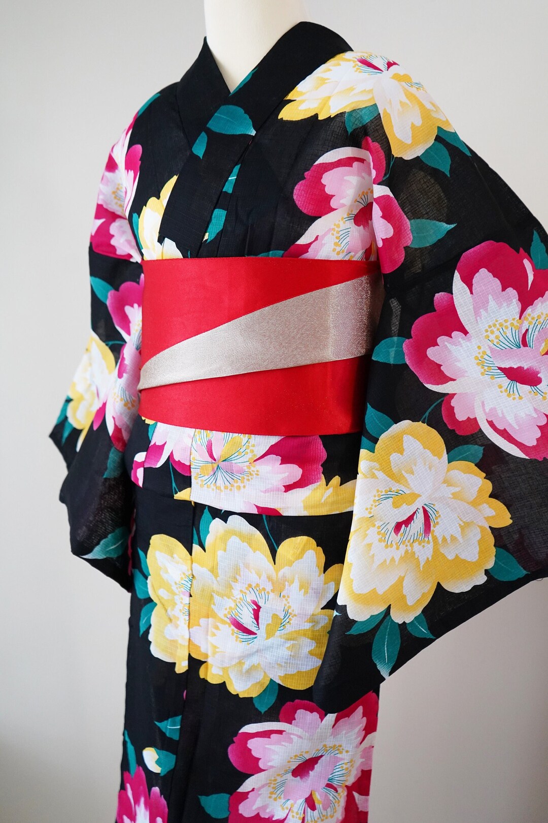 Kimono Yukata, Flower Pattern, Summer Kimono, Women's Kimono, Women's ...