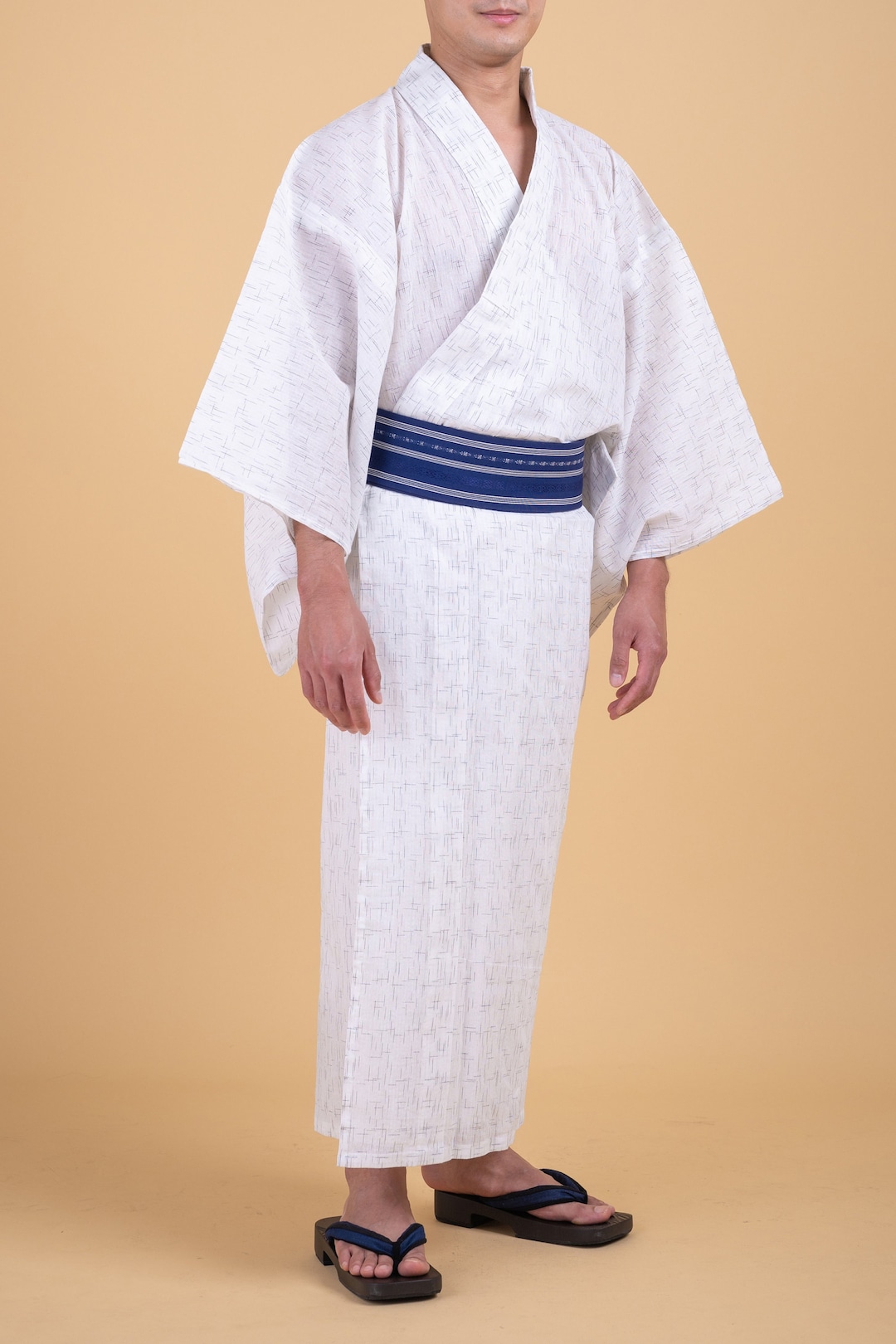 New Men's Summer Kimono, Men's Yukata, White, Yukata - Etsy