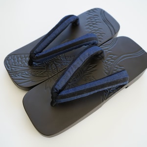 NEW Men's Zori Snadal, Men Geta, Kimono Yukata Zori Sandal, Dark Blue ...