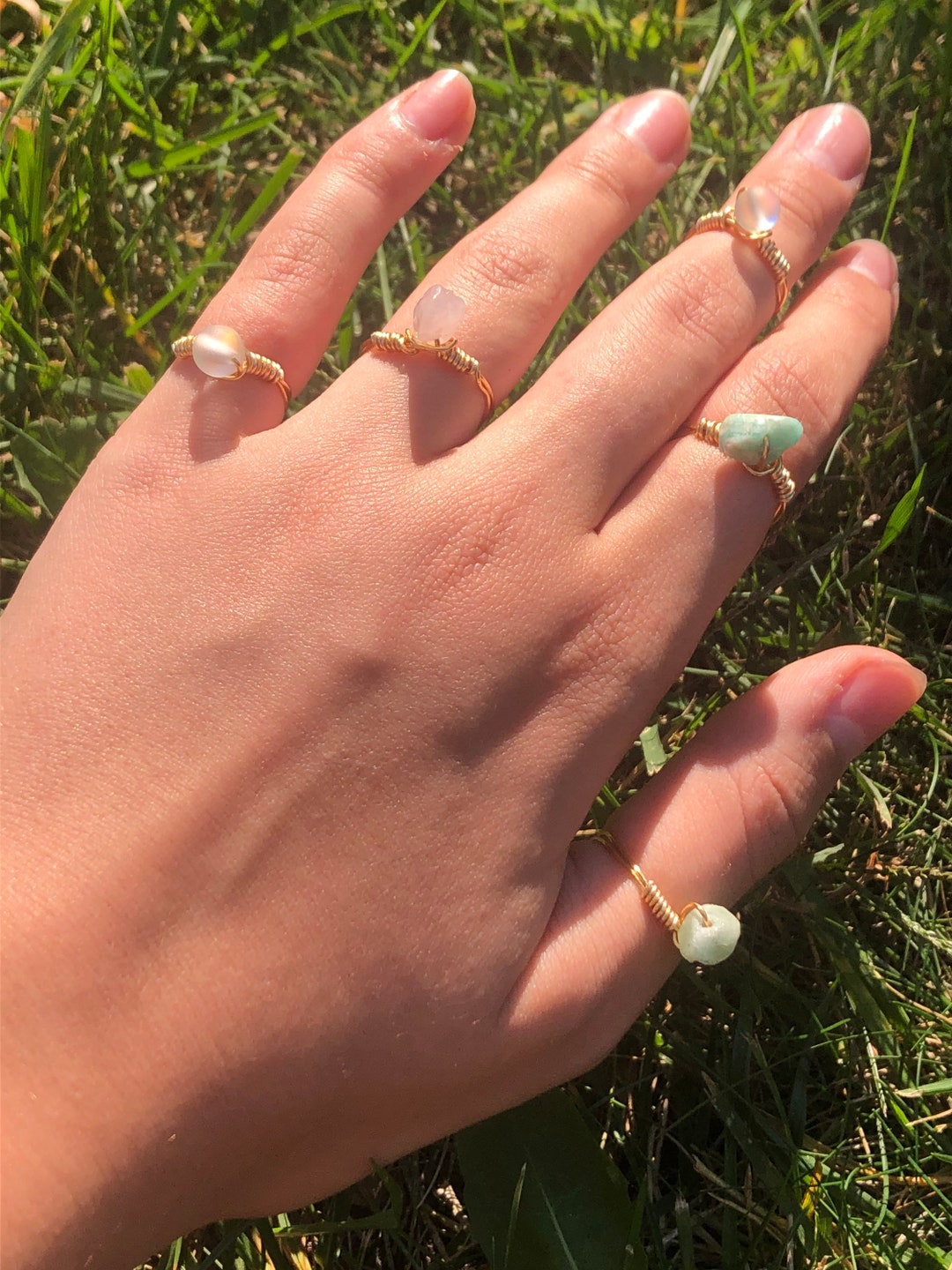 Adjustable Crystal Rings - Etsy