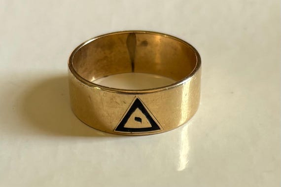 Vintage 10K Gold Masonic Ring - 14th Degree Scottish … - Gem