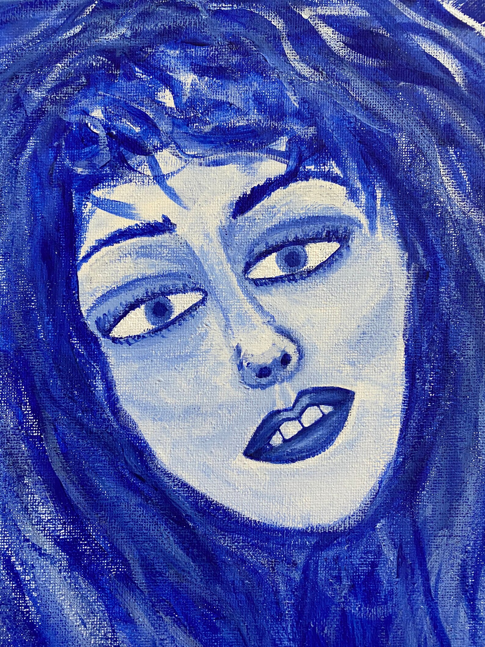Blue Lady 16x20 Acrylic Painting *free Shipping* - Etsy