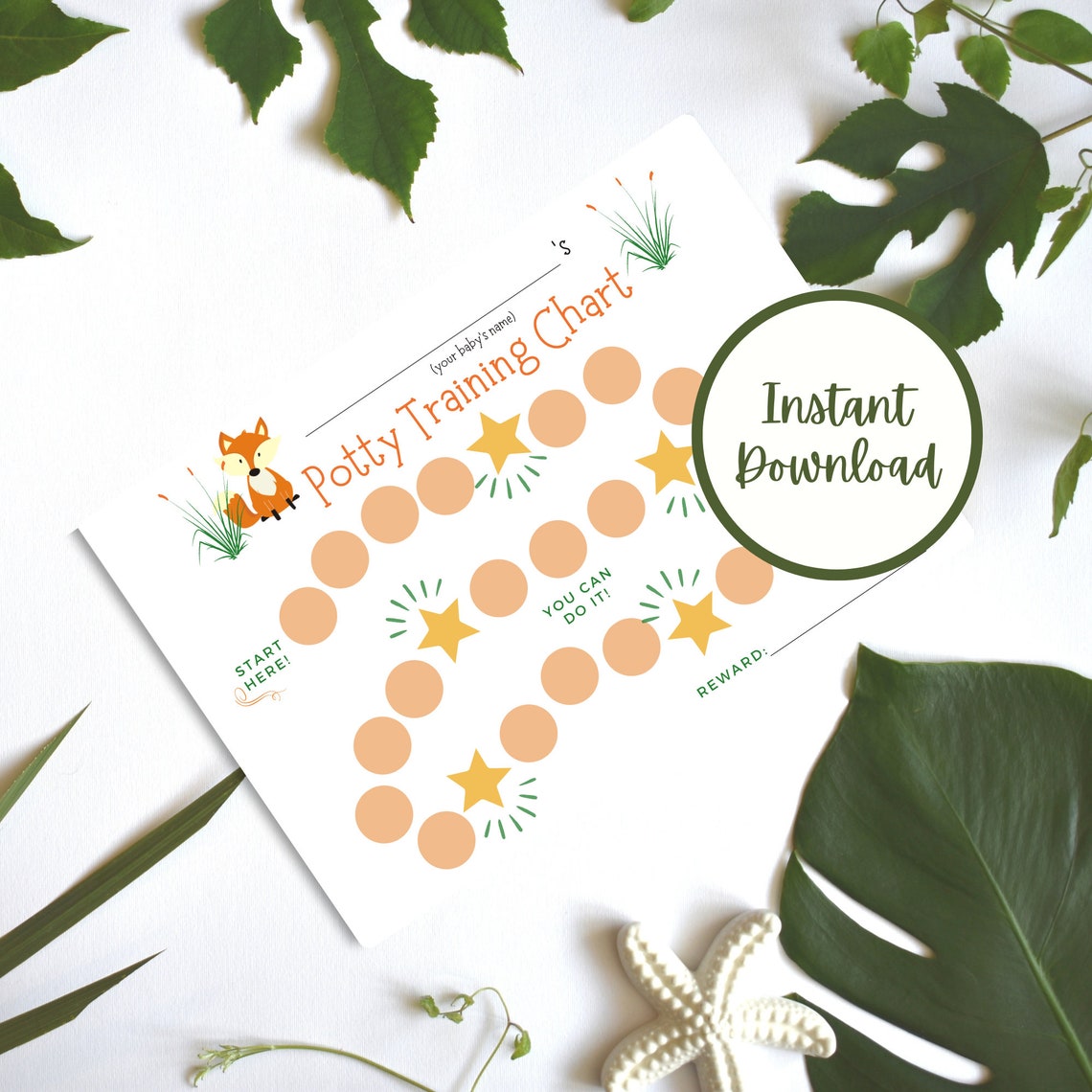 Potty Training Reward Chart Printable Potty Chart Toilet - Etsy