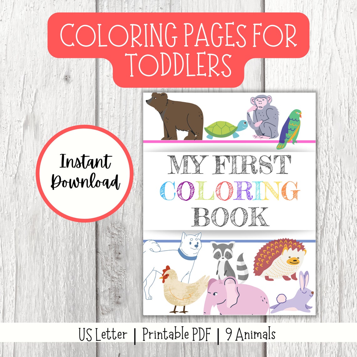 Coloring Pages for Little Kids Printable, Animal Coloring Activity ...