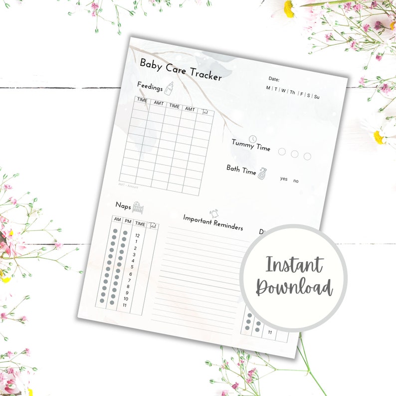 Baby Care Tracker, Daily Infant Care Log, Nanny or Babysitter Log ...
