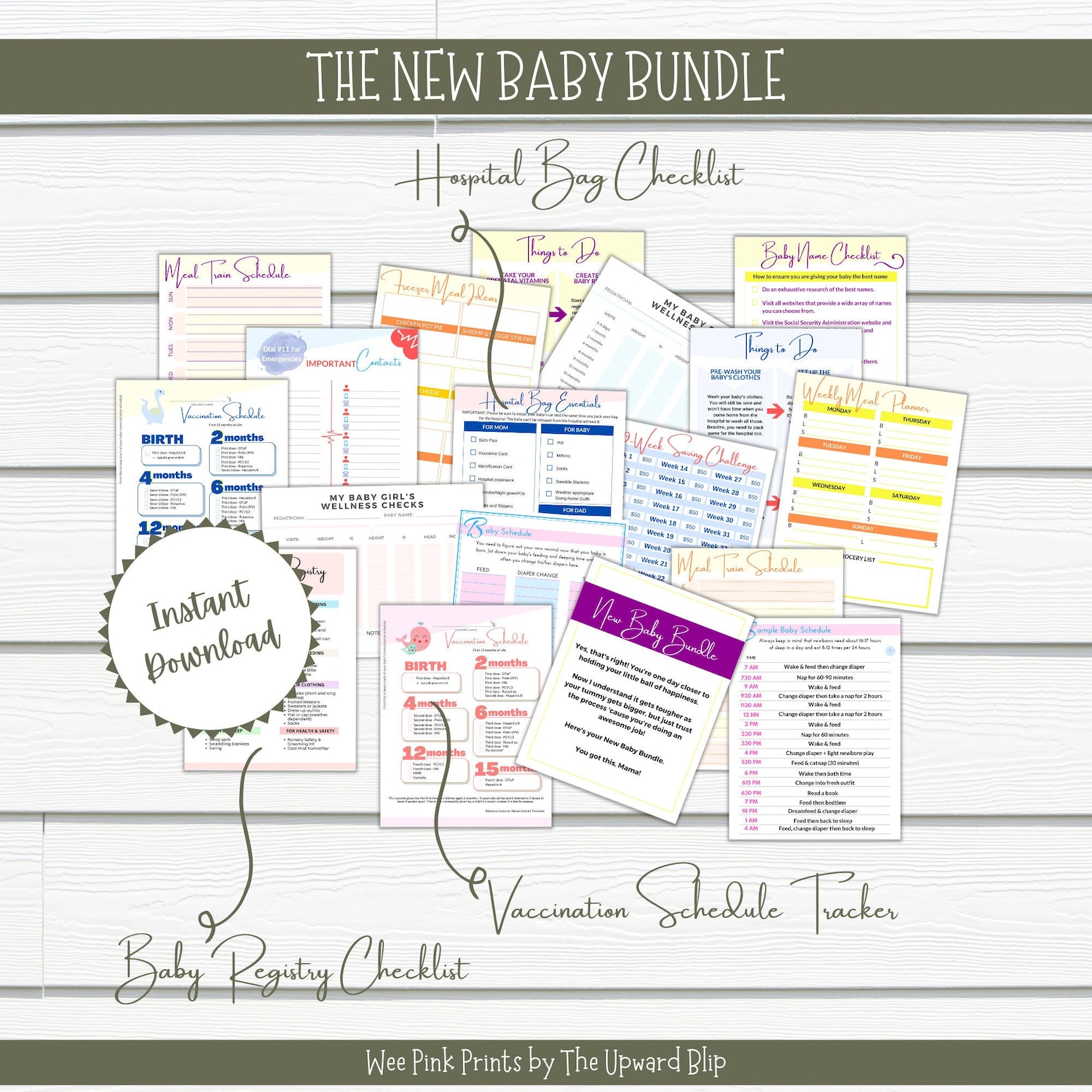 Baby Essentials Checklist, New Mom Printable, Baby Registry, Pregnant ...