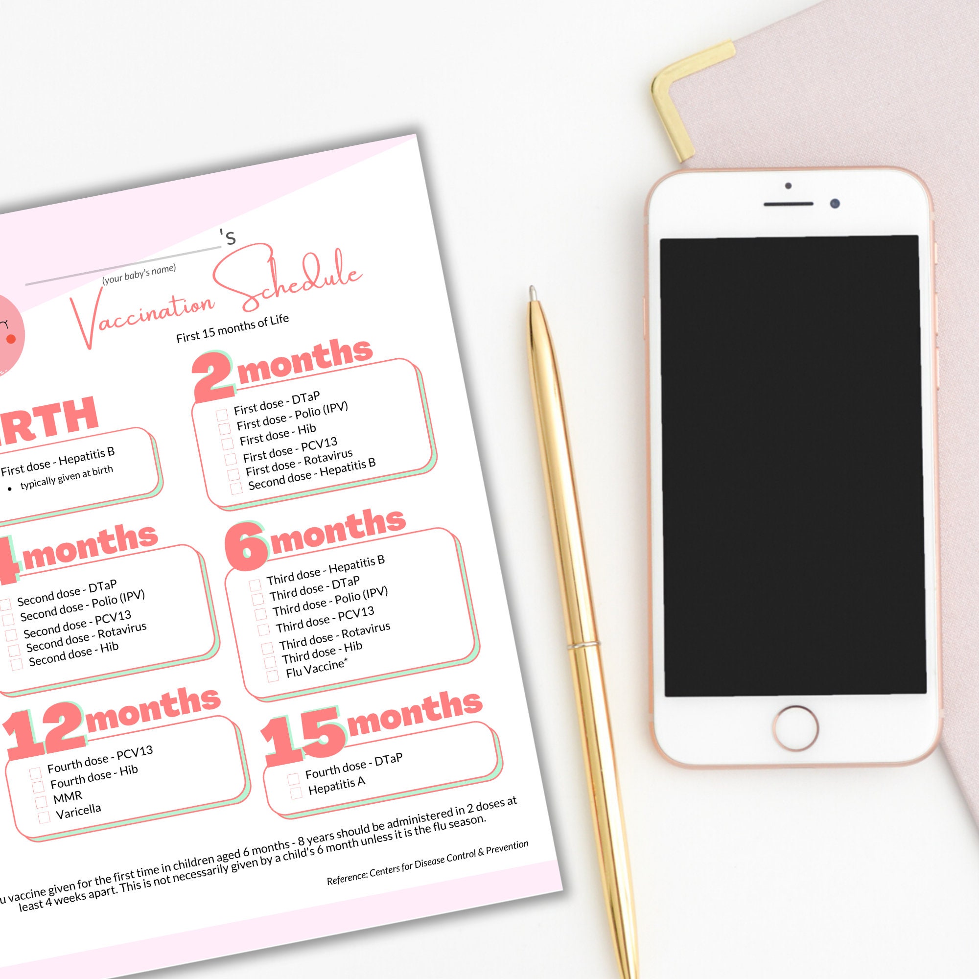 Immunization Schedule Baby, Infant Tracker, Vaccination Schedule ...