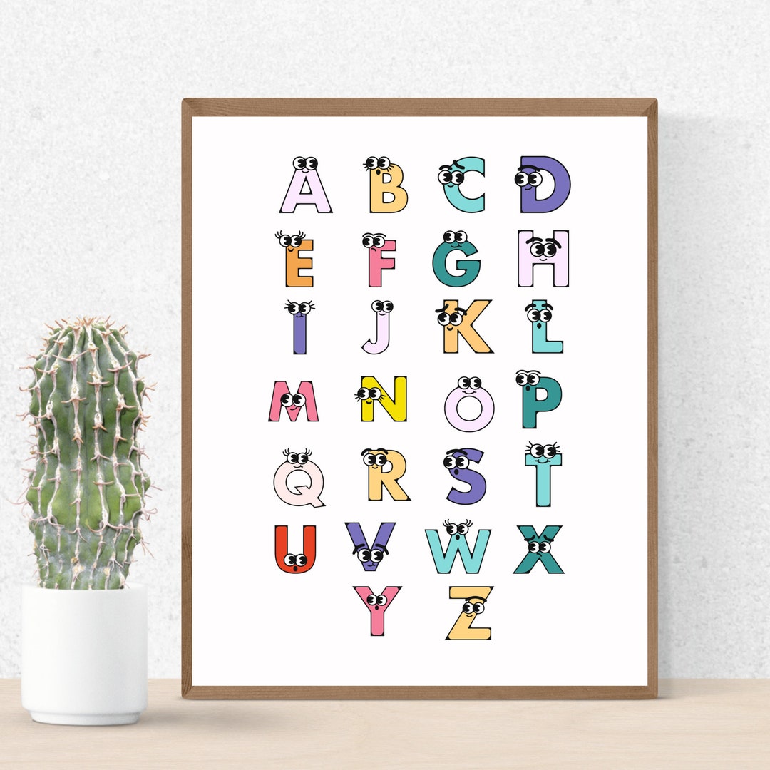 Alphabet Print for Nursery Wall, Educational Art for Kids, Pastel ...