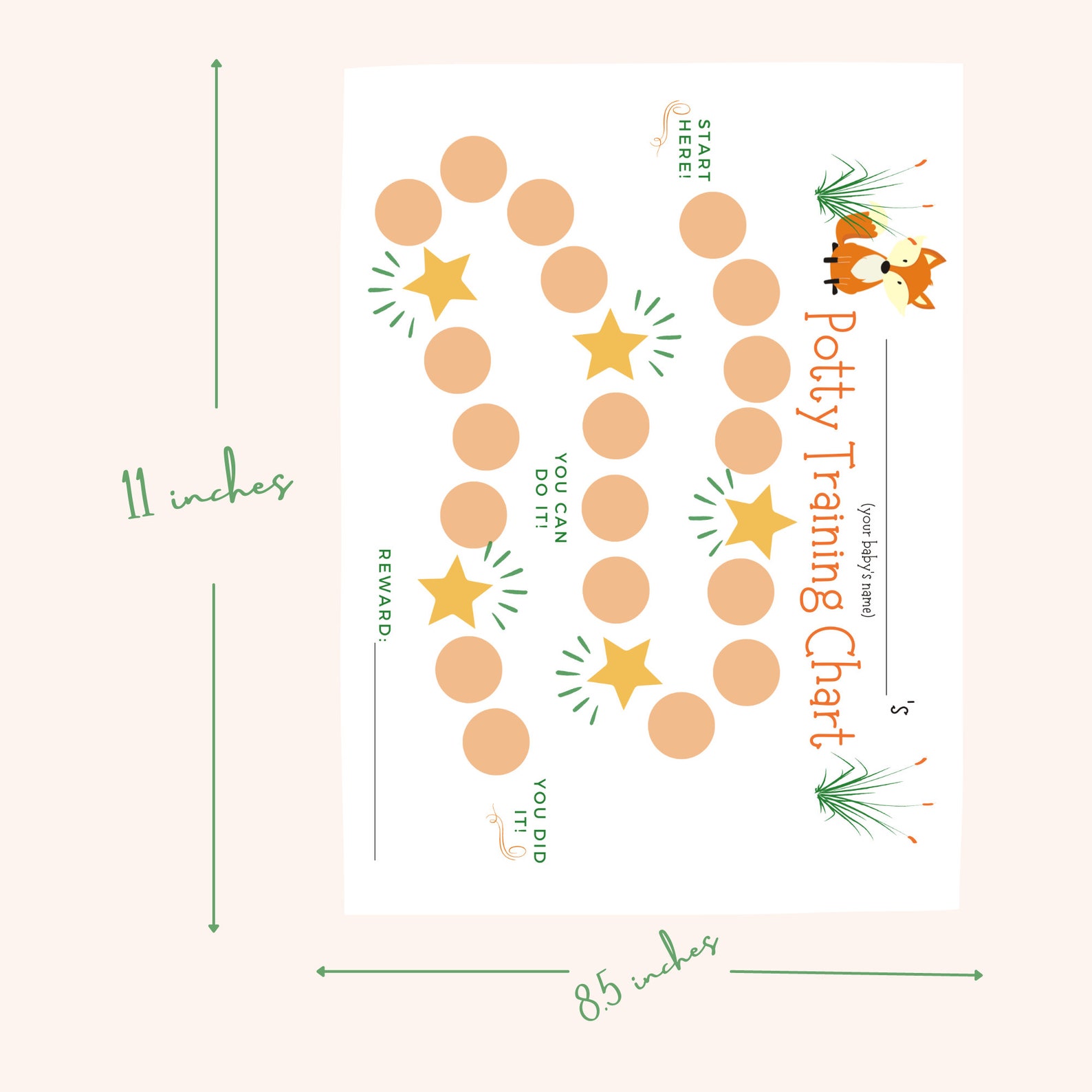 Potty Training Reward Chart Printable Potty Chart Toilet - Etsy