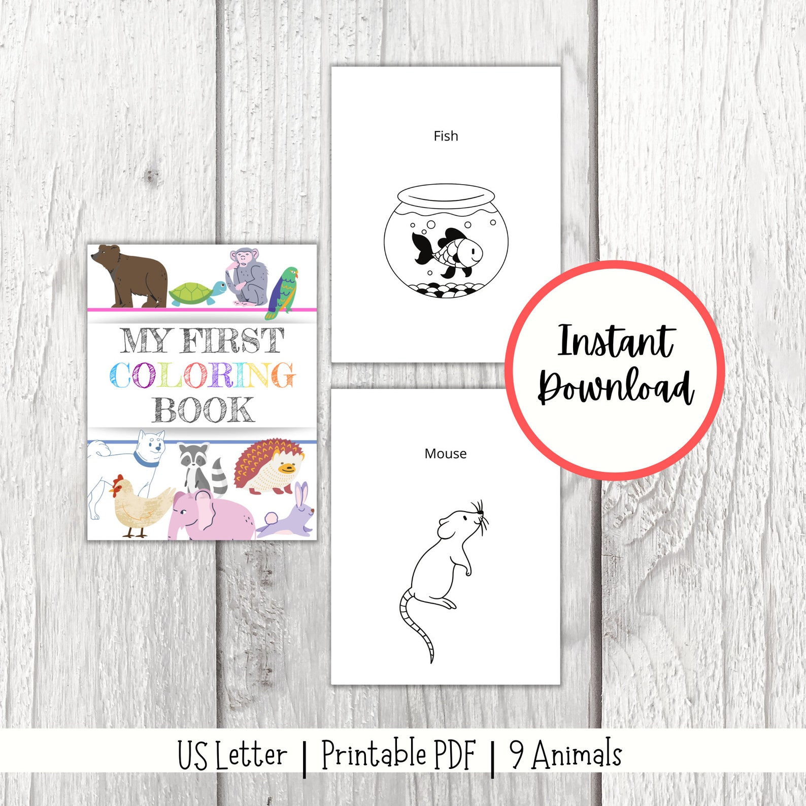 Coloring Pages for Little Kids Printable, Animal Coloring Activity ...