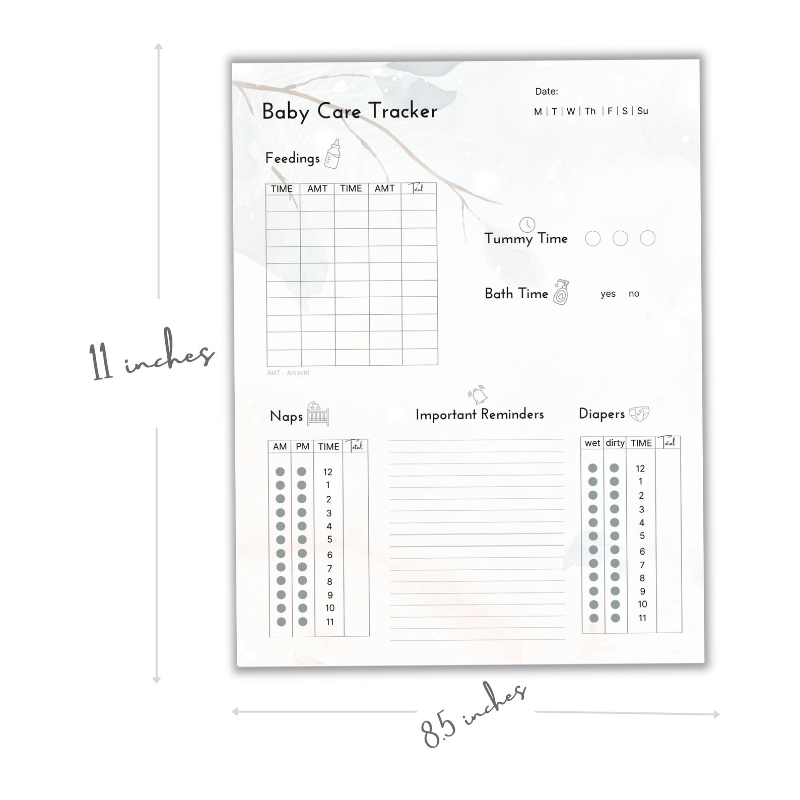 Baby Care Tracker, Daily Infant Care Log, Nanny or Babysitter Log ...