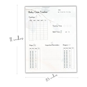 Baby Care Tracker, Daily Infant Care Log, Nanny or Babysitter Log ...