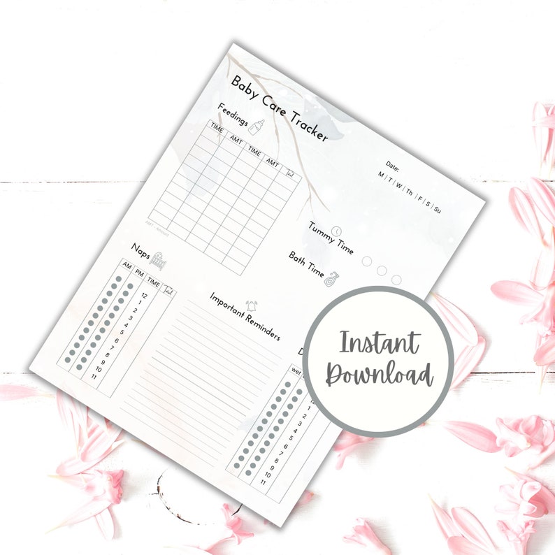 Baby Care Tracker, Daily Infant Care Log, Nanny or Babysitter Log ...