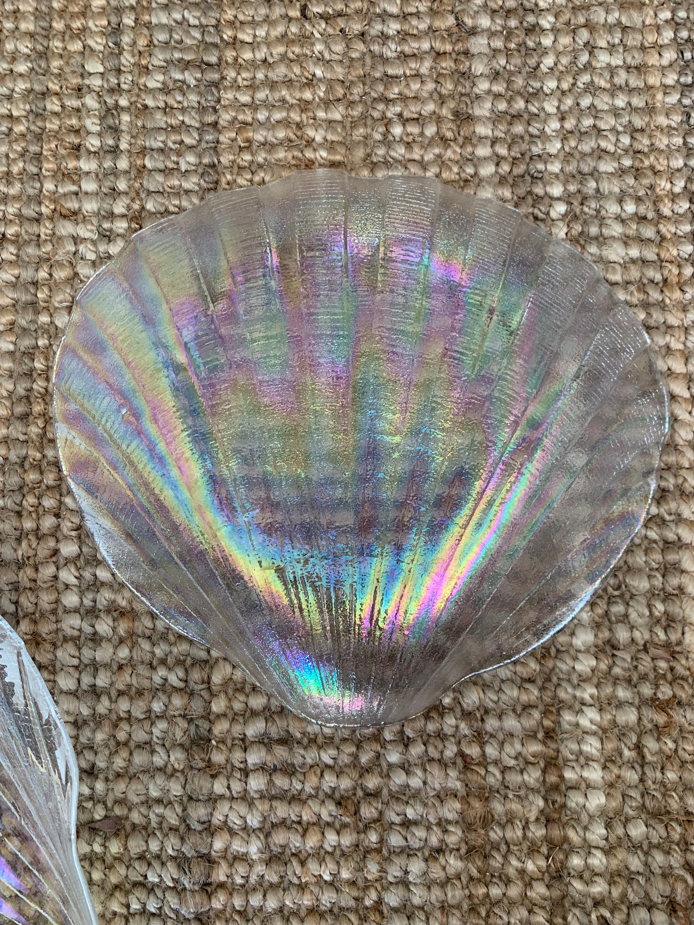 VINTAGE Set of 2 SEA SHELL Clear Iridescent Serving Plates / - Etsy UK