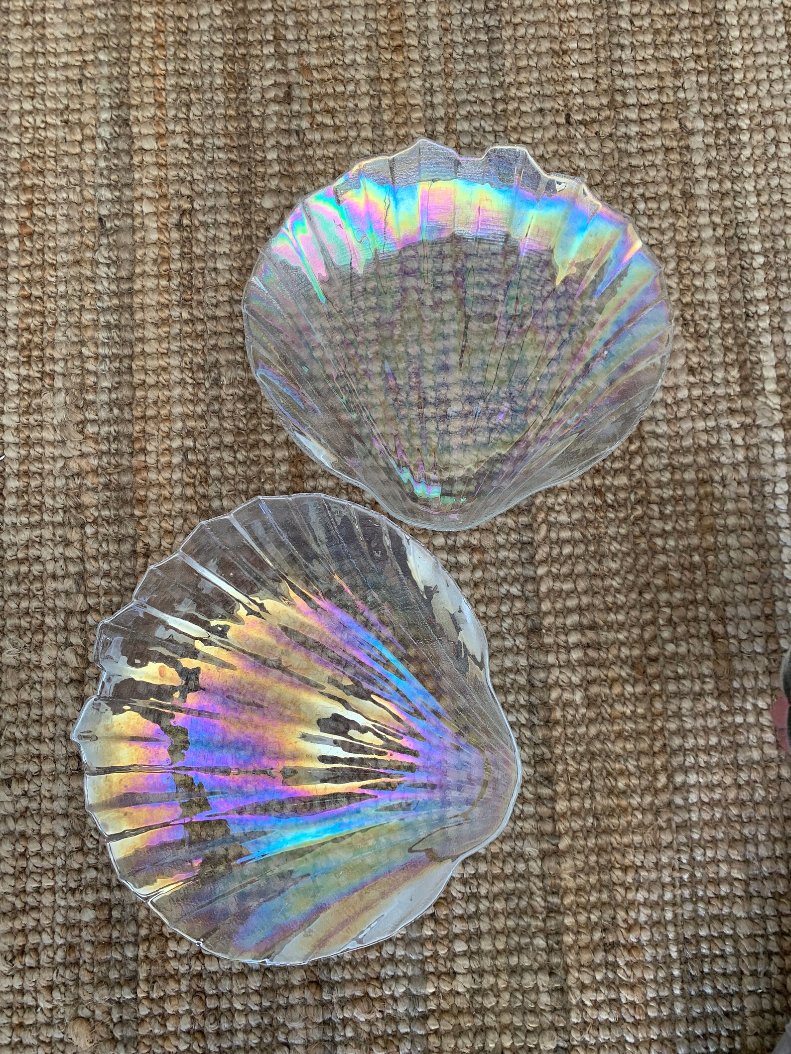 VINTAGE Set of 2 SEA SHELL Clear Iridescent Serving Plates / - Etsy UK
