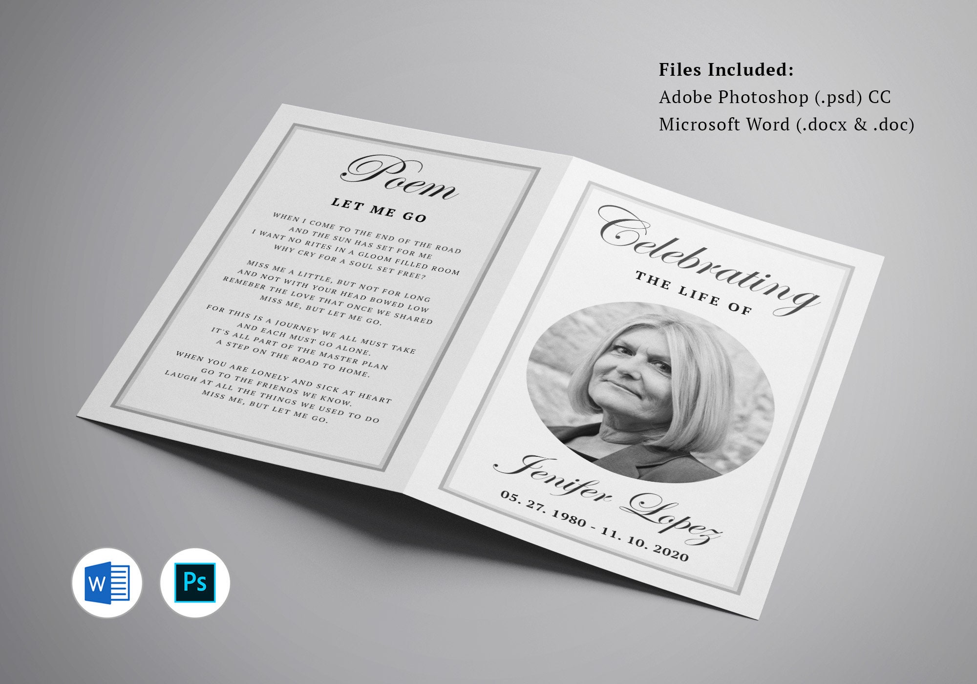 Modèle de programme funéraire imprimable téléchargement - Etsy France