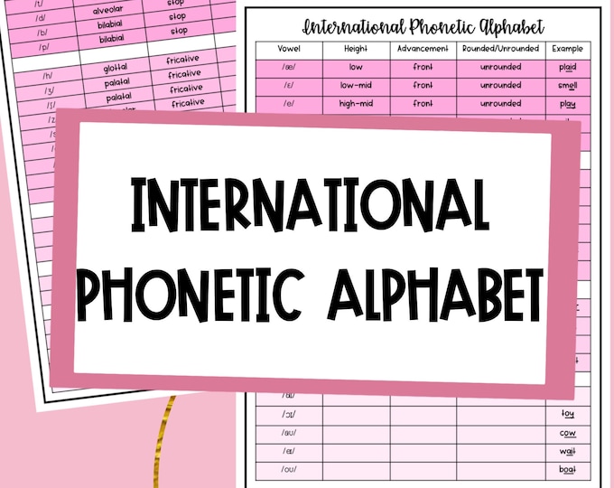 International Phonetic Alphabet Reference Sheet SLP Study | Etsy