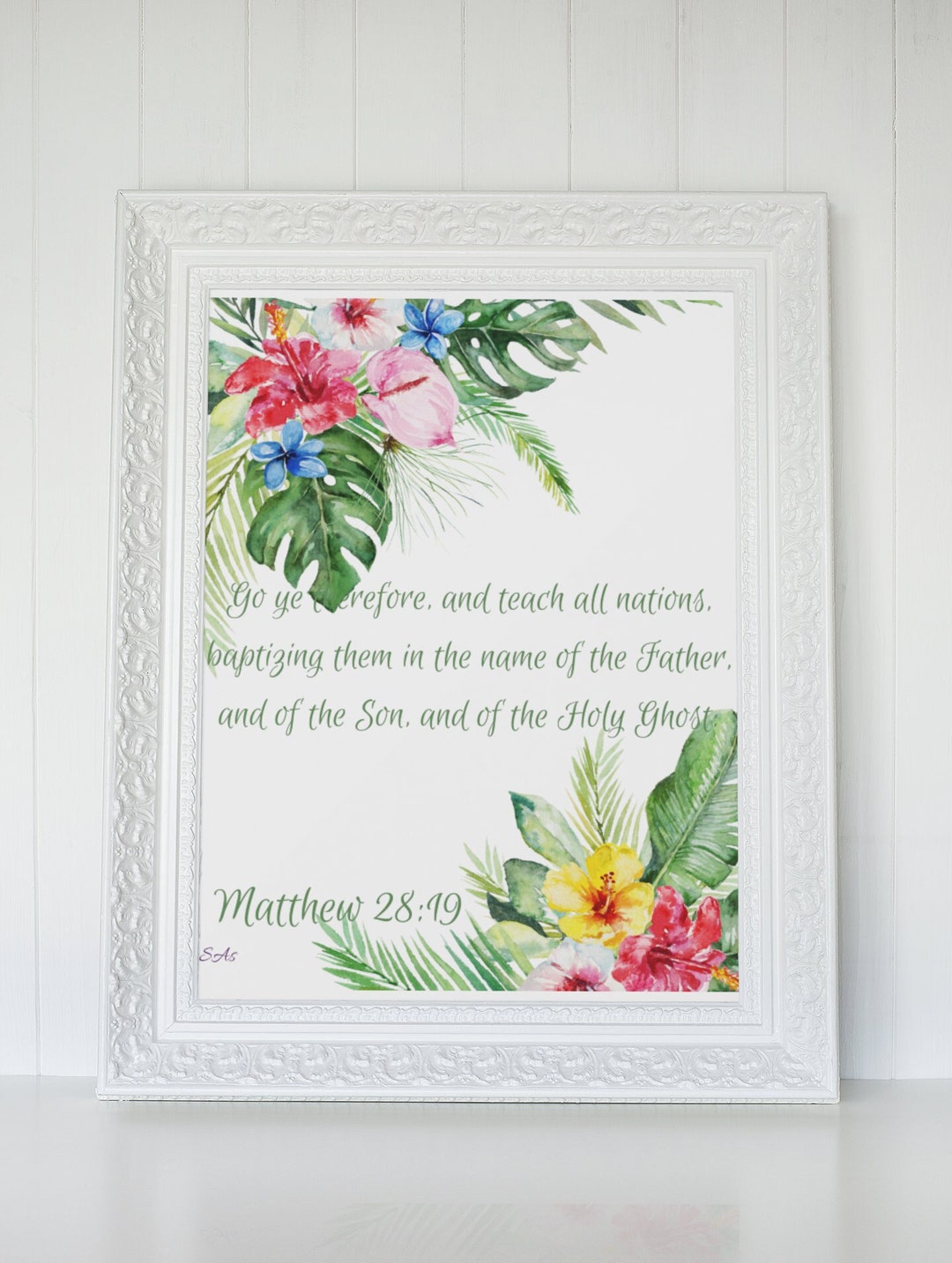 Bible Verse Calligraphy Matthew 28:19 Go Ye Therefore King - Etsy