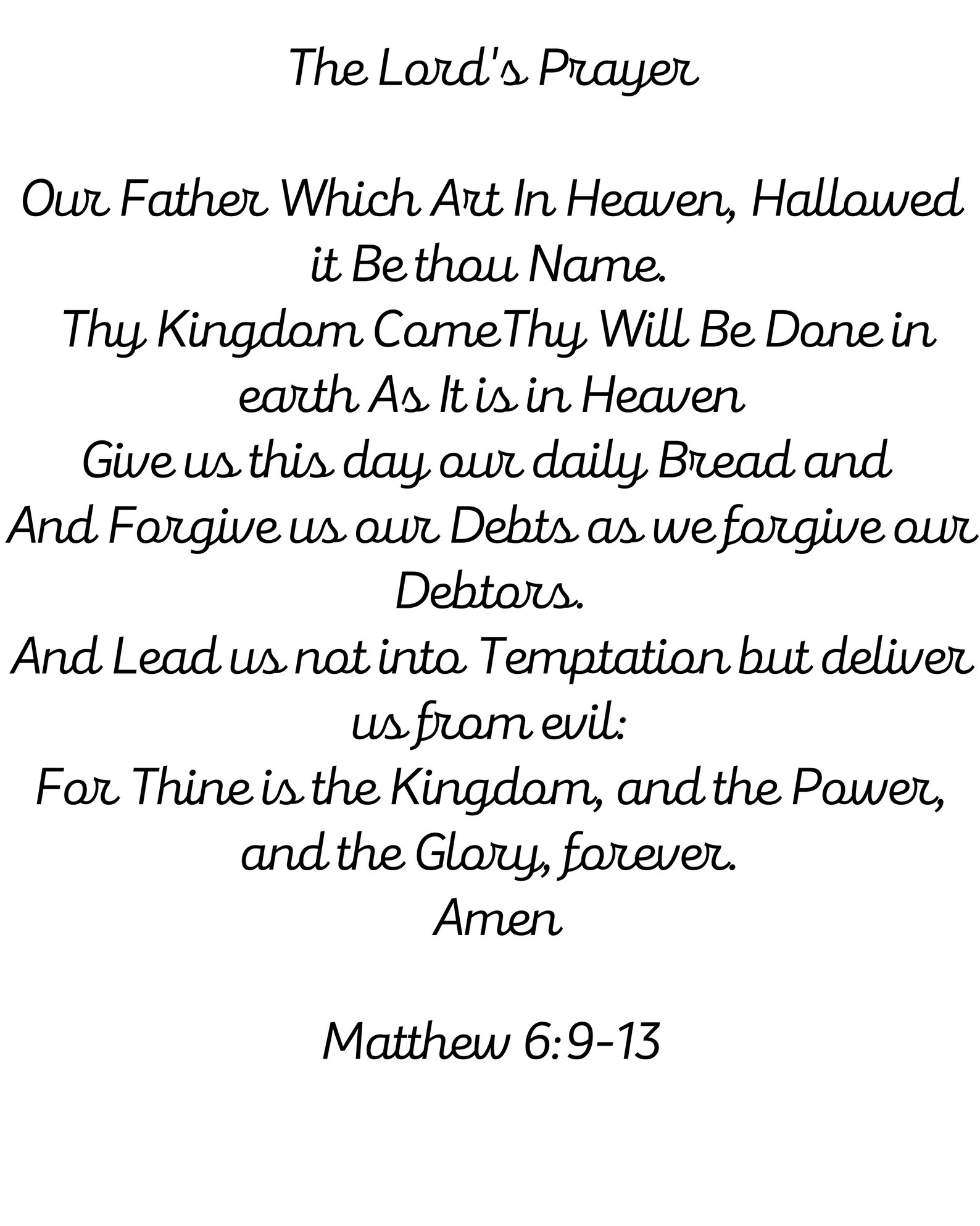 The Lord's Prayer Matthew 6:9-13 Our Father Which Art In | Etsy