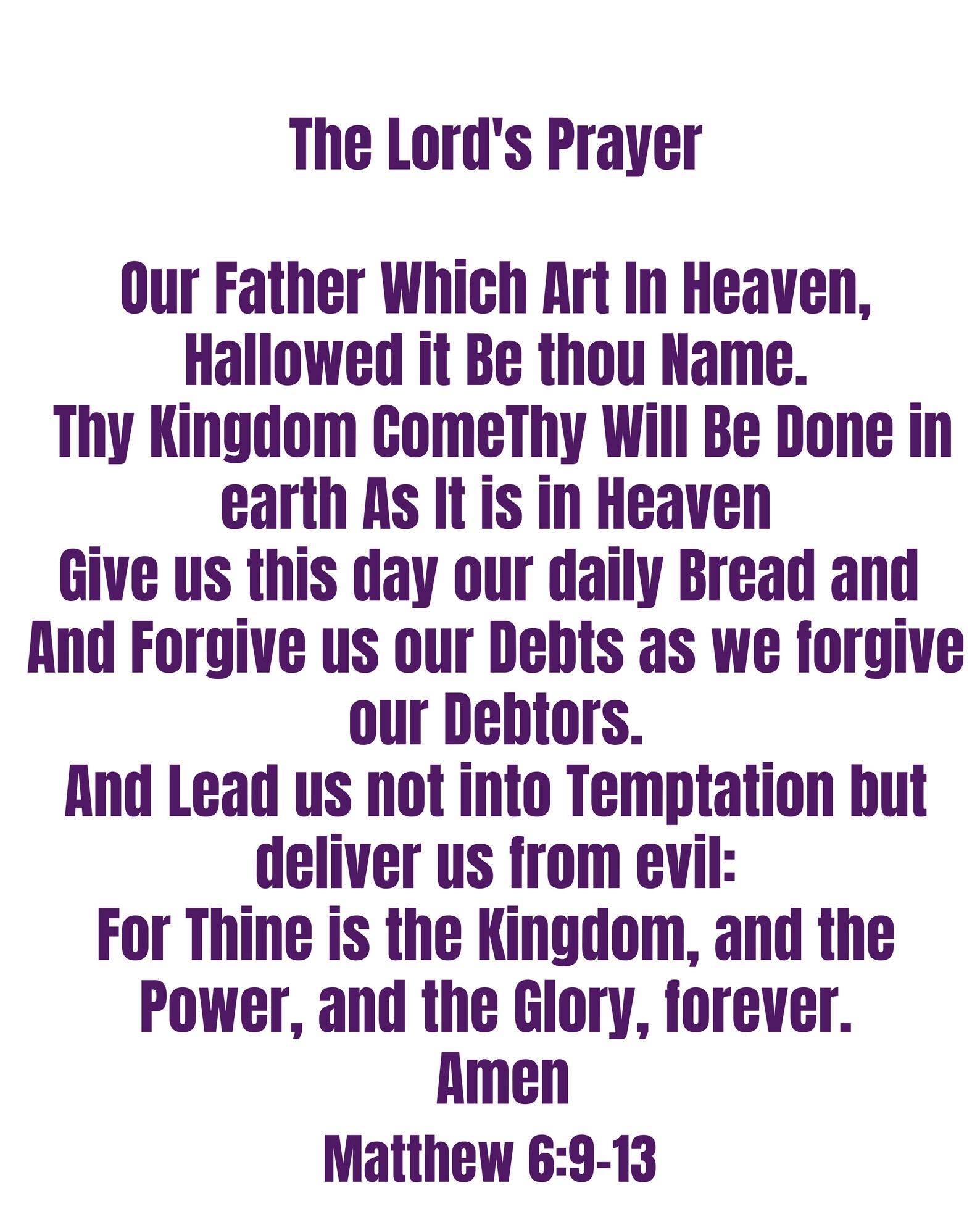 The Lord's Prayer Matthew 6:9-13 Our Father Which Art In | Etsy