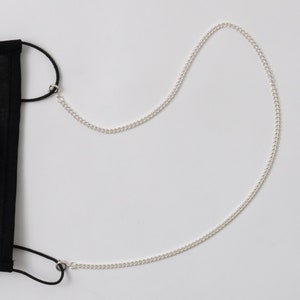 Face Mask Chain, Silver Mask Chain, Curb Chain, Curb Chain Necklace ...